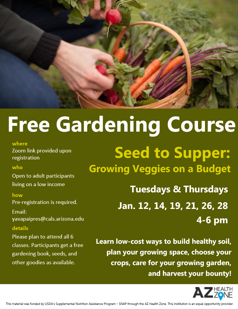 Free Virtual Seed-to-Supper Adult Gardening Course | Yavapai Library Network